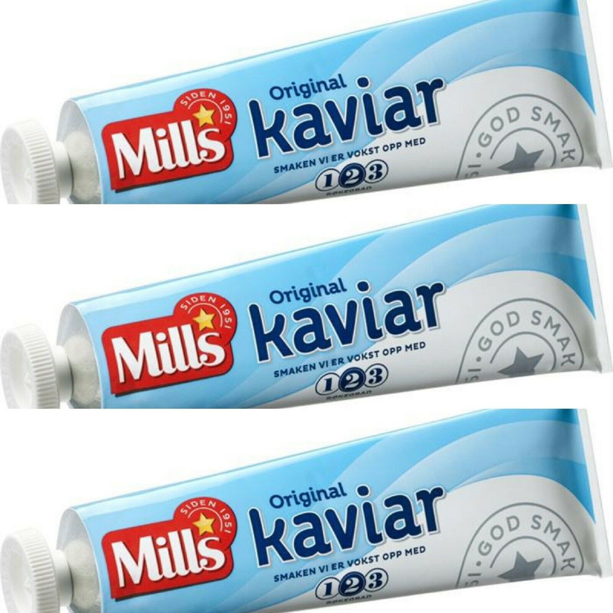 Large Original Mills Kaviar Smoked Fish Roe Paste Caviar 245g Tube Cod ...