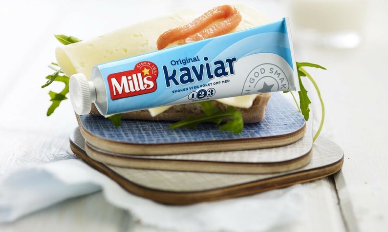 Large Original Mills Kaviar Smoked Fish Roe Paste Caviar 245g Tube Cod ...