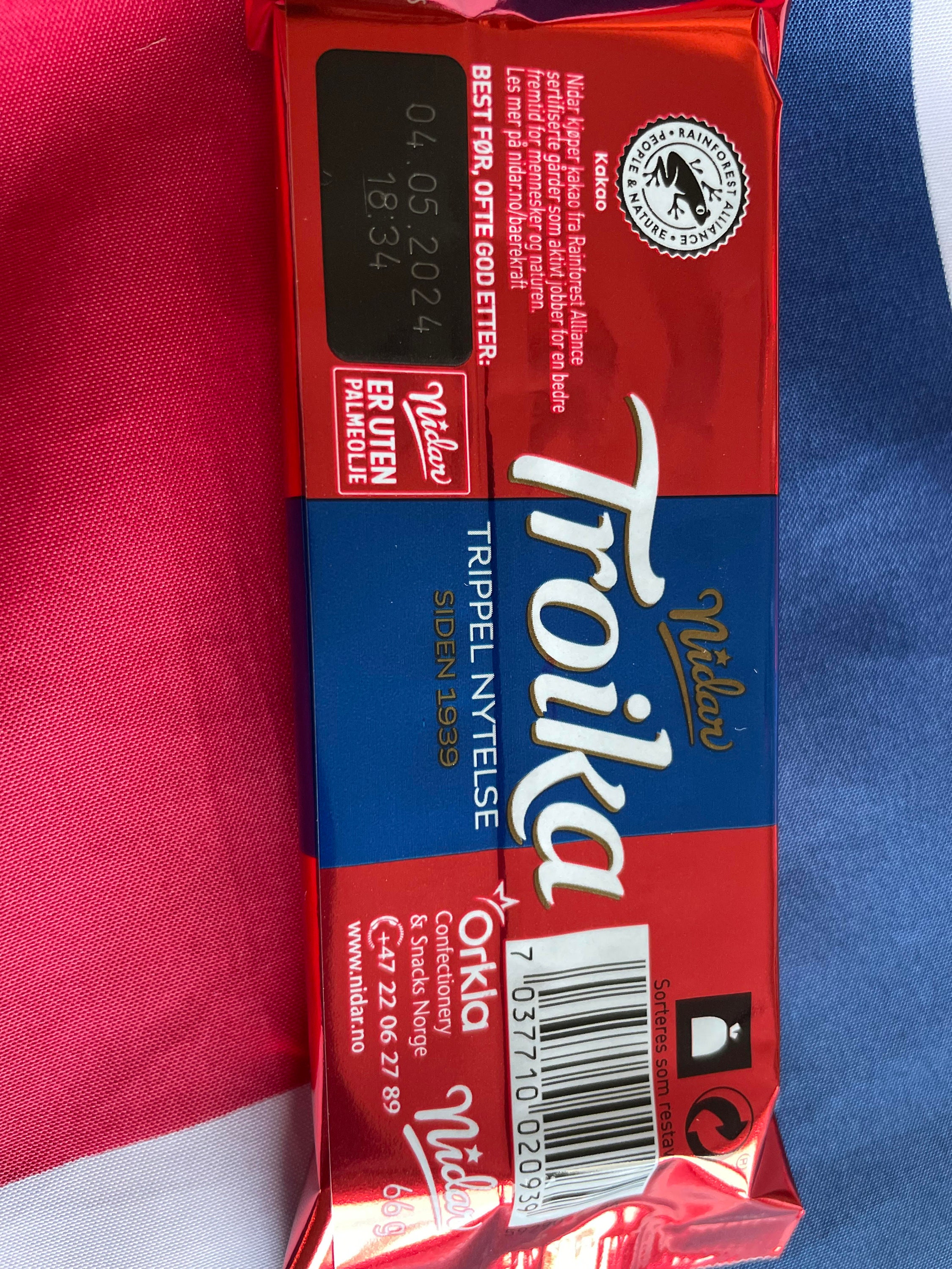 Norwegian Chocolate Nidar Troika 20x66g Soft Raspberry Jelly Truffle ...