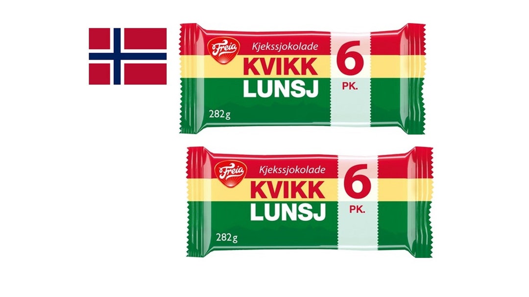 KVIKK LUNSJ 2x6pk Norwegian Milk Chocolate Freia Norge Melkesjokolade ...