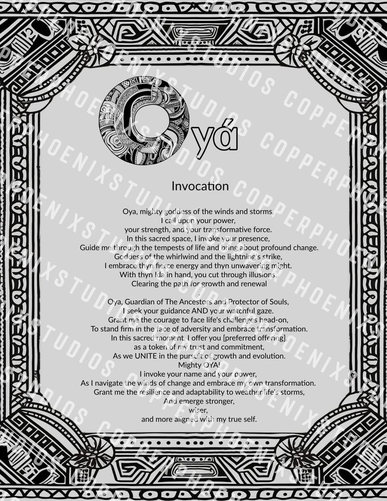 Oya: Yoruba Goddess of Creativity and Destruction Coloring Pages - Etsy