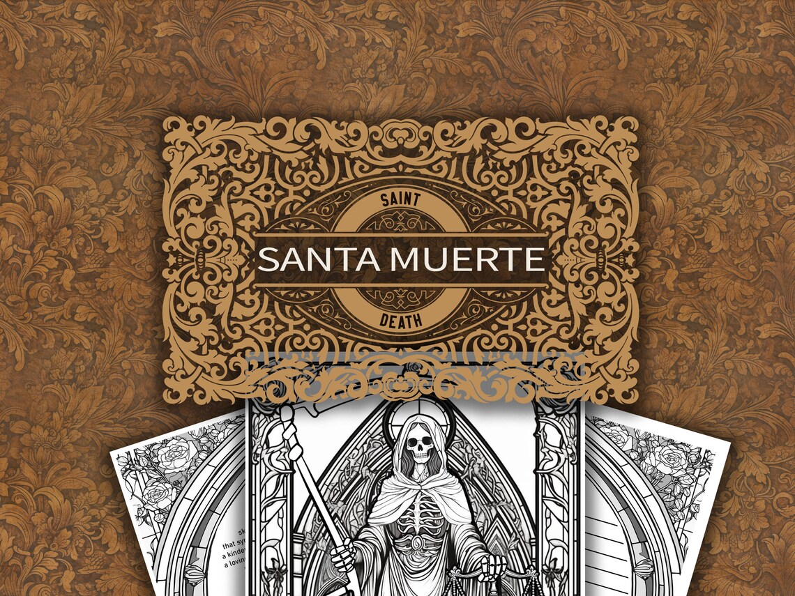 Santa Muerte Coloring Pages: Coloring Book Pages With Art of - Etsy