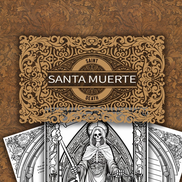 Santa Muerte Coloring Pages: Coloring Book Pages With Art of Her ...