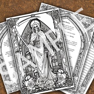 Santa Muerte Coloring Pages: Coloring Book Pages With Art of Her ...