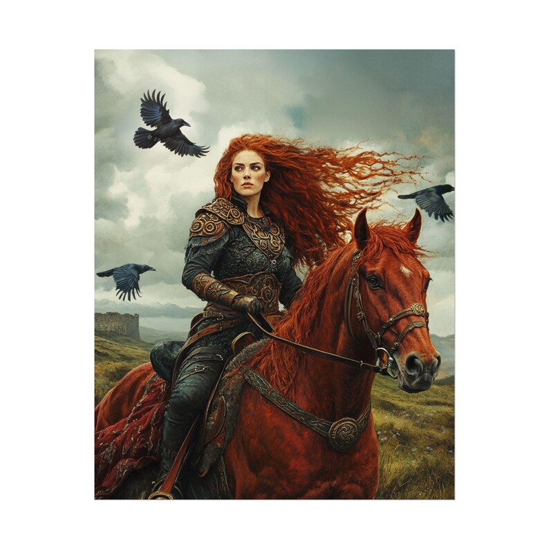 Macha on Red Horse Art Print: Irish Mythology Wall Art - Etsy