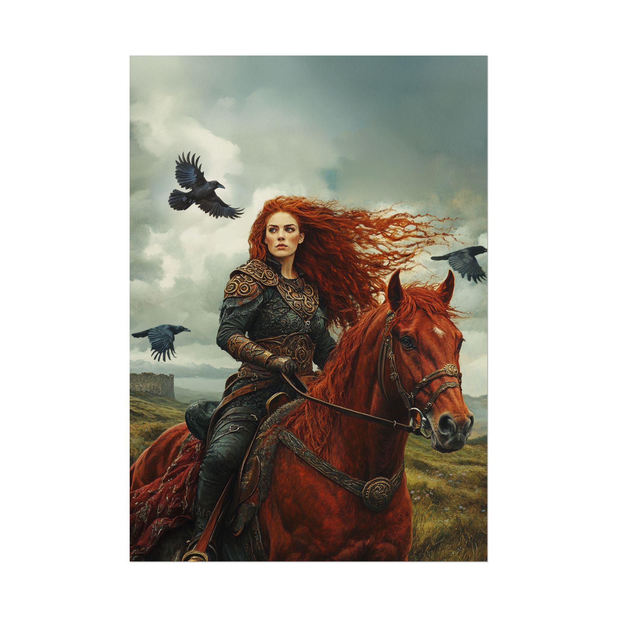 Macha on Red Horse Art Print: Irish Mythology Wall Art - Etsy