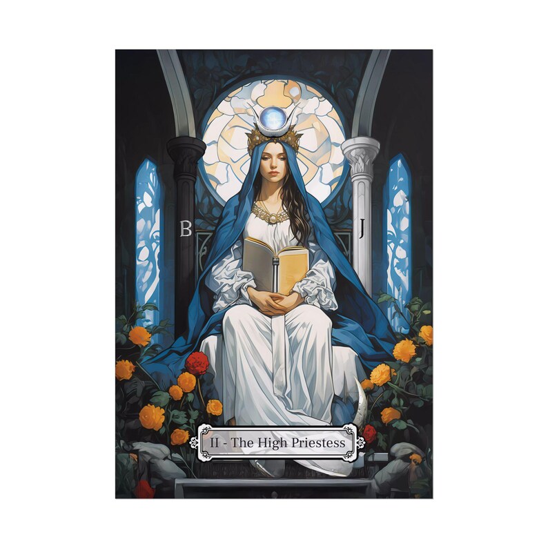 High Priestess Tarot Art Print - Thelemic Gnostic Wall Decor - Etsy