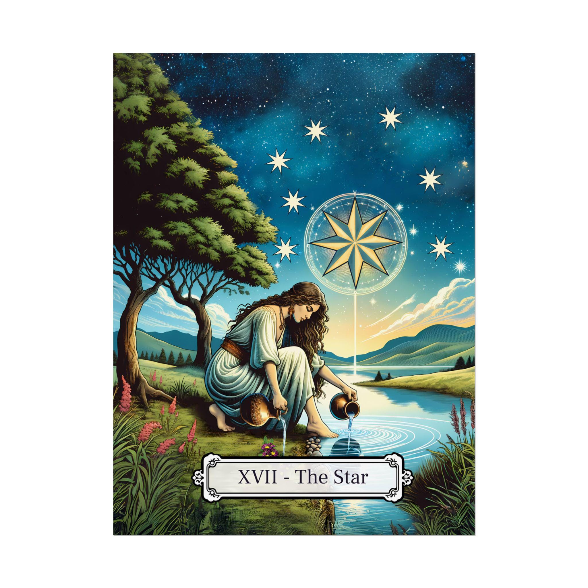 The Star Tarot Art Print - Witchy Wall Decor - Etsy