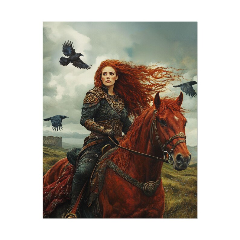 Macha on Red Horse Art Print: Irish Mythology Wall Art - Etsy