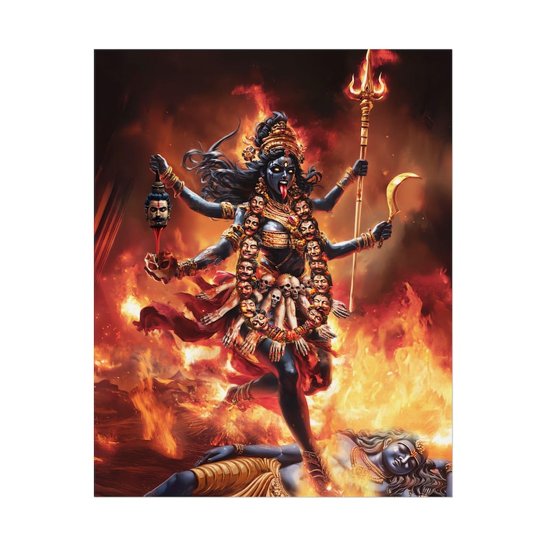 Kali Ma Art Print: Hindu Goddess Illustration, Striking Wall Decor - Etsy
