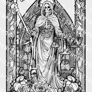 Santa Muerte Coloring Pages: Coloring Book Pages With Art of Her ...
