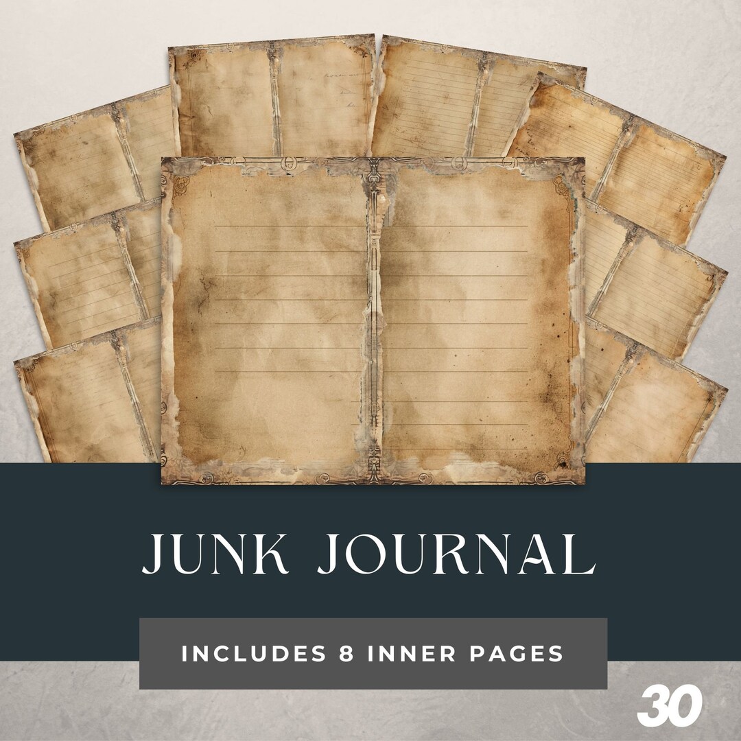 Blank Journal Papers Blank Lined Journal Pages Scrapbooking Digital ...