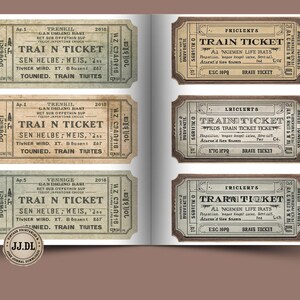100 Old Train Ticket Labels Junk Journal | Vintage Travel Ephemera ...