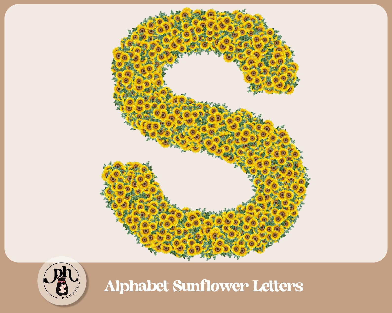 Sunflower Alphabet Letters PNG | Text Art Sunflower PNG | Sunflower ...