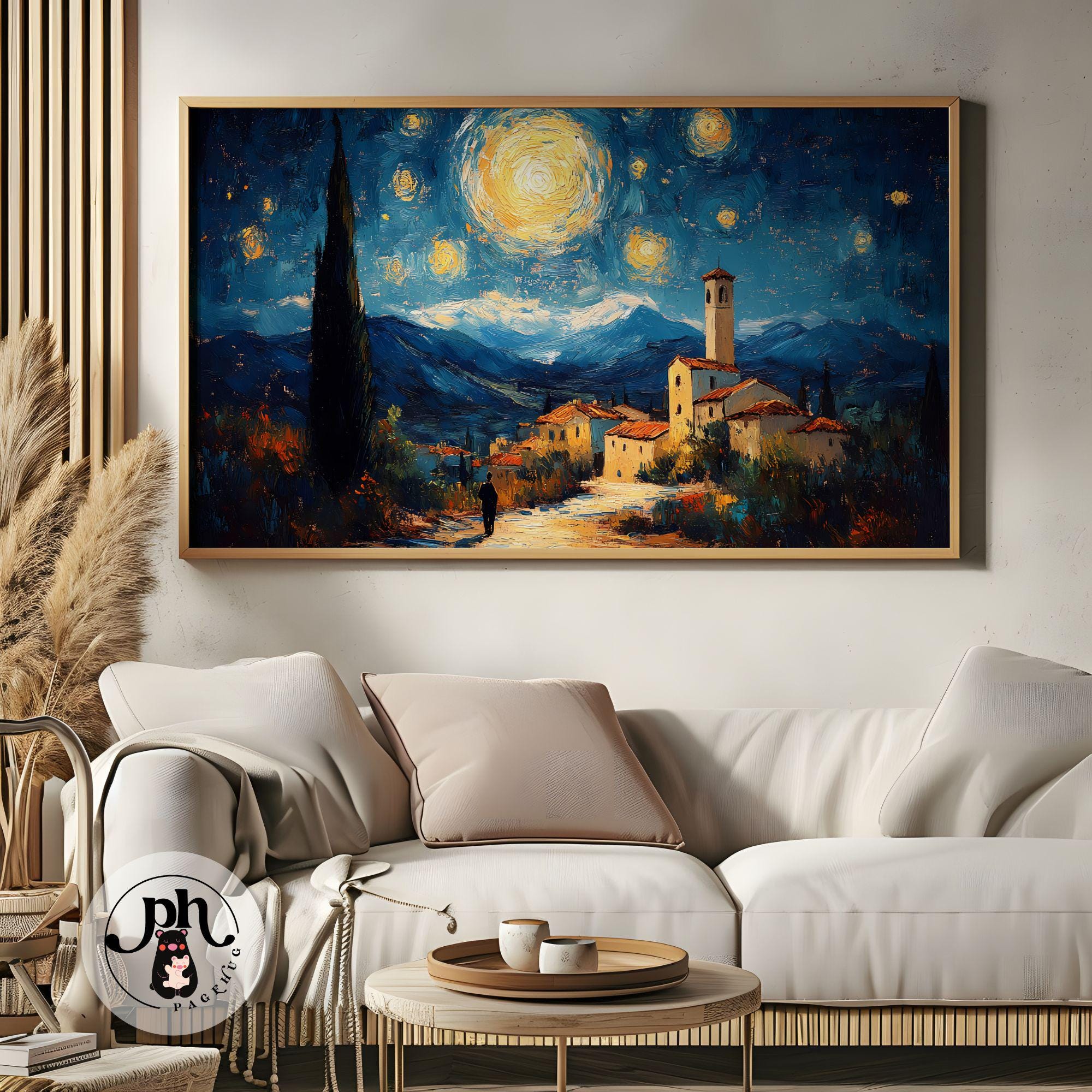 4K Frame TV Art the Starry Night Van Gogh Style 4K Background TV Art ...