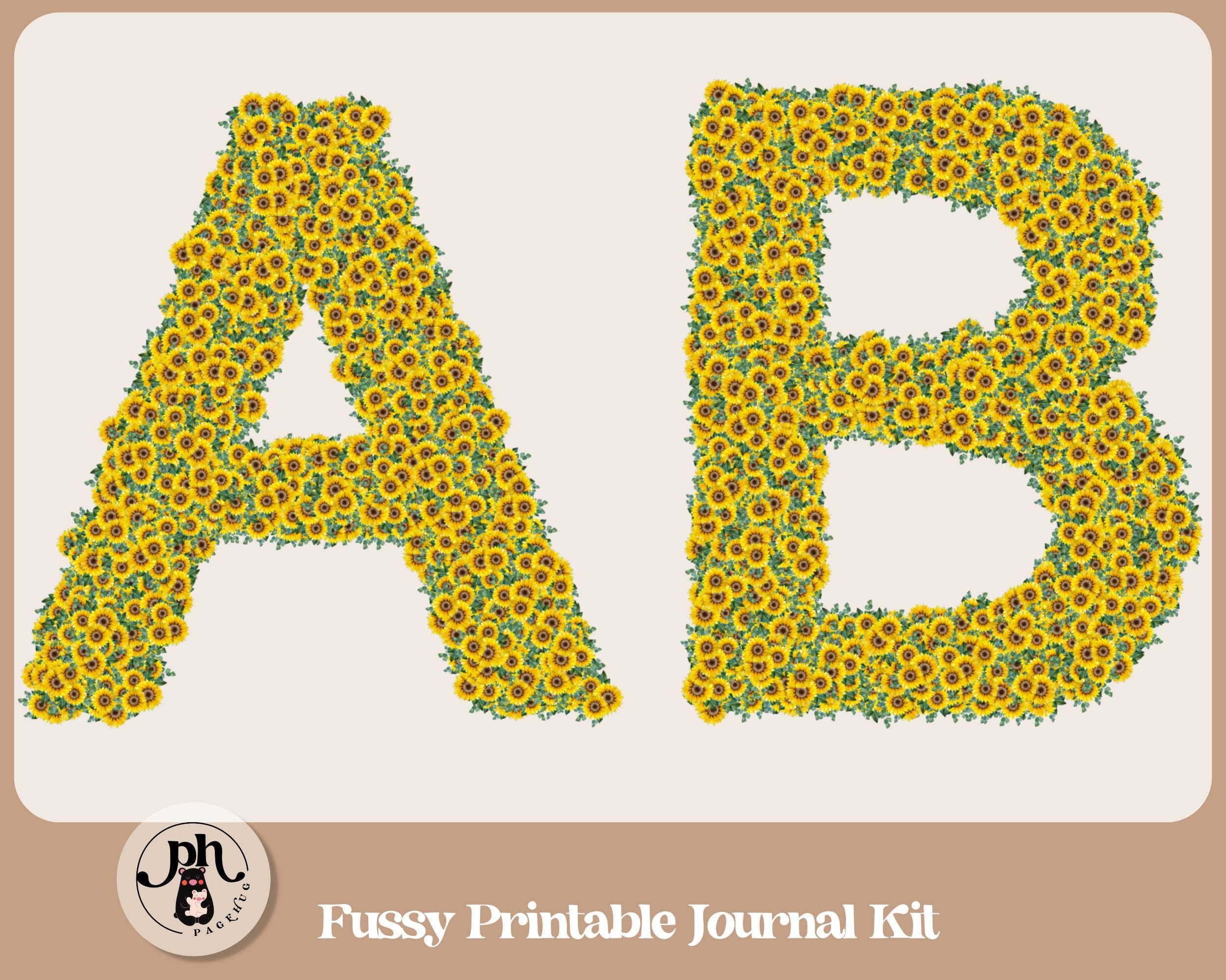 Sunflower Alphabet Letters PNG | Text Art Sunflower PNG | Sunflower ...