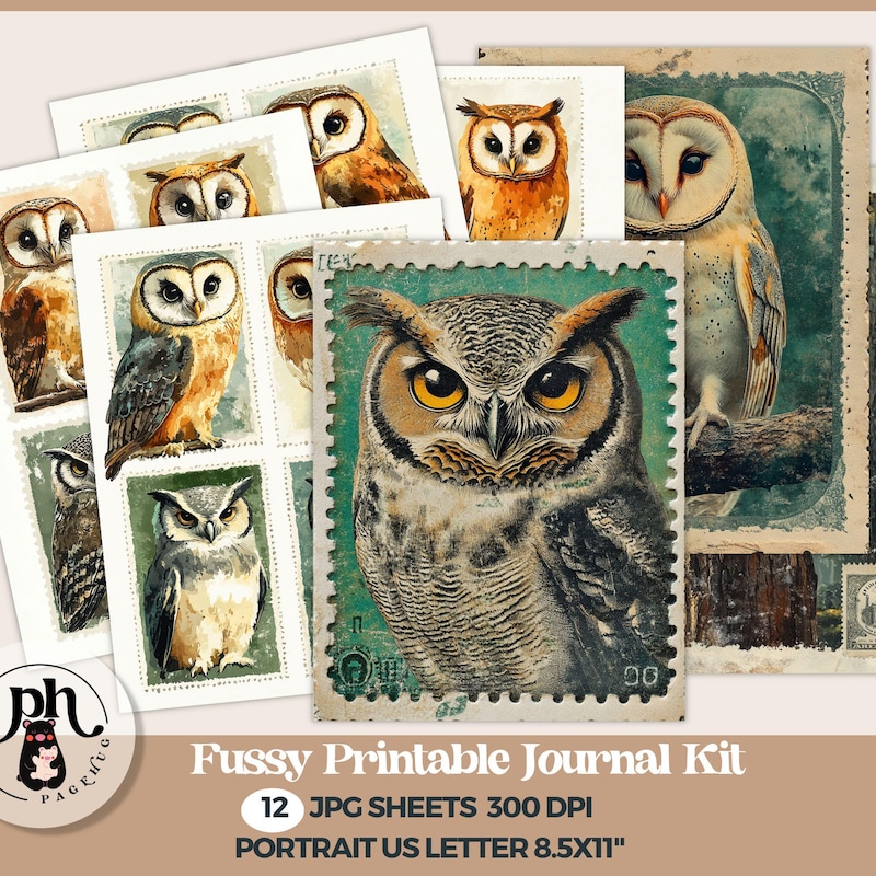 Owl Post Stamp - Etsy