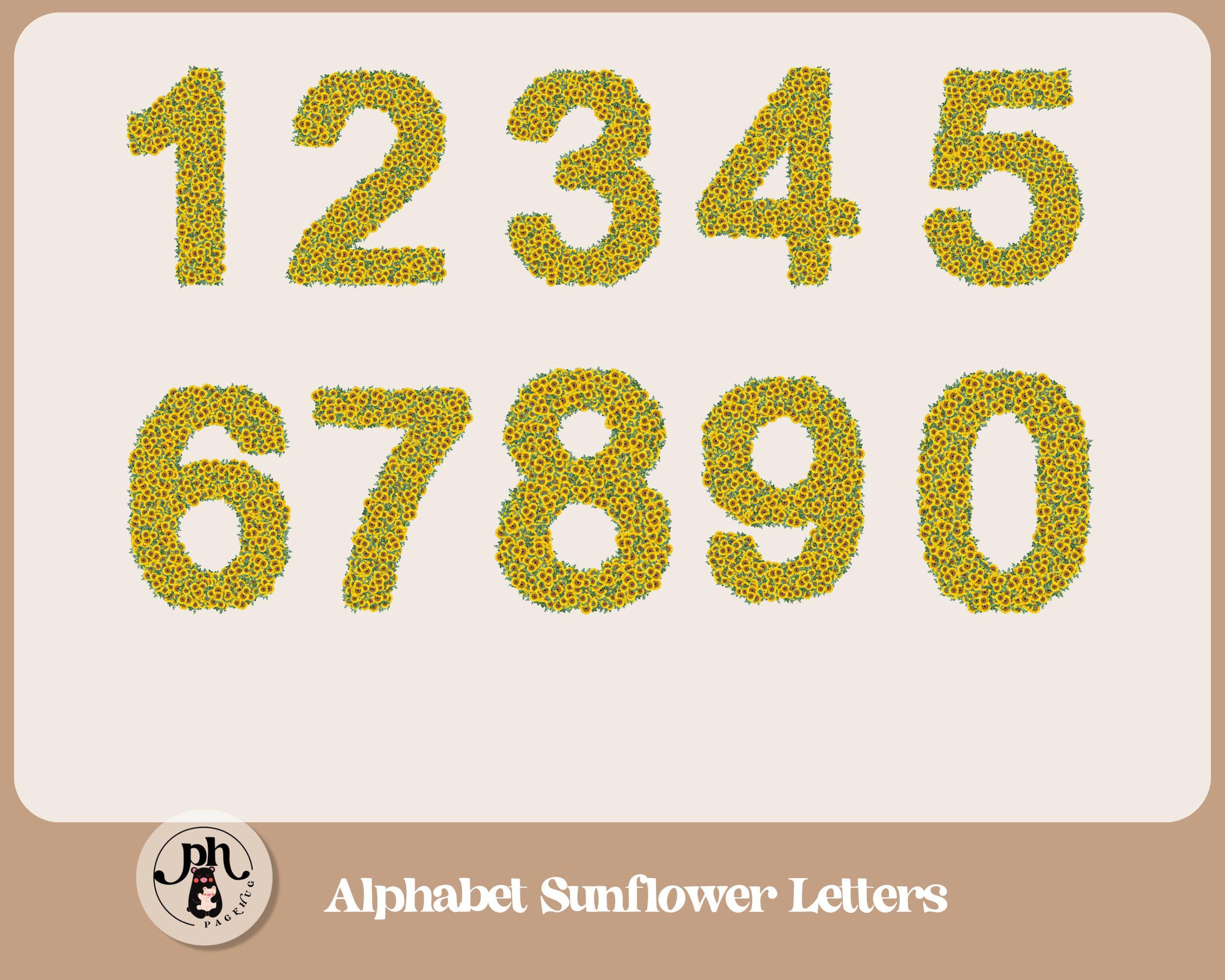 Sunflower Alphabet Letters PNG | Text Art Sunflower PNG | Sunflower ...