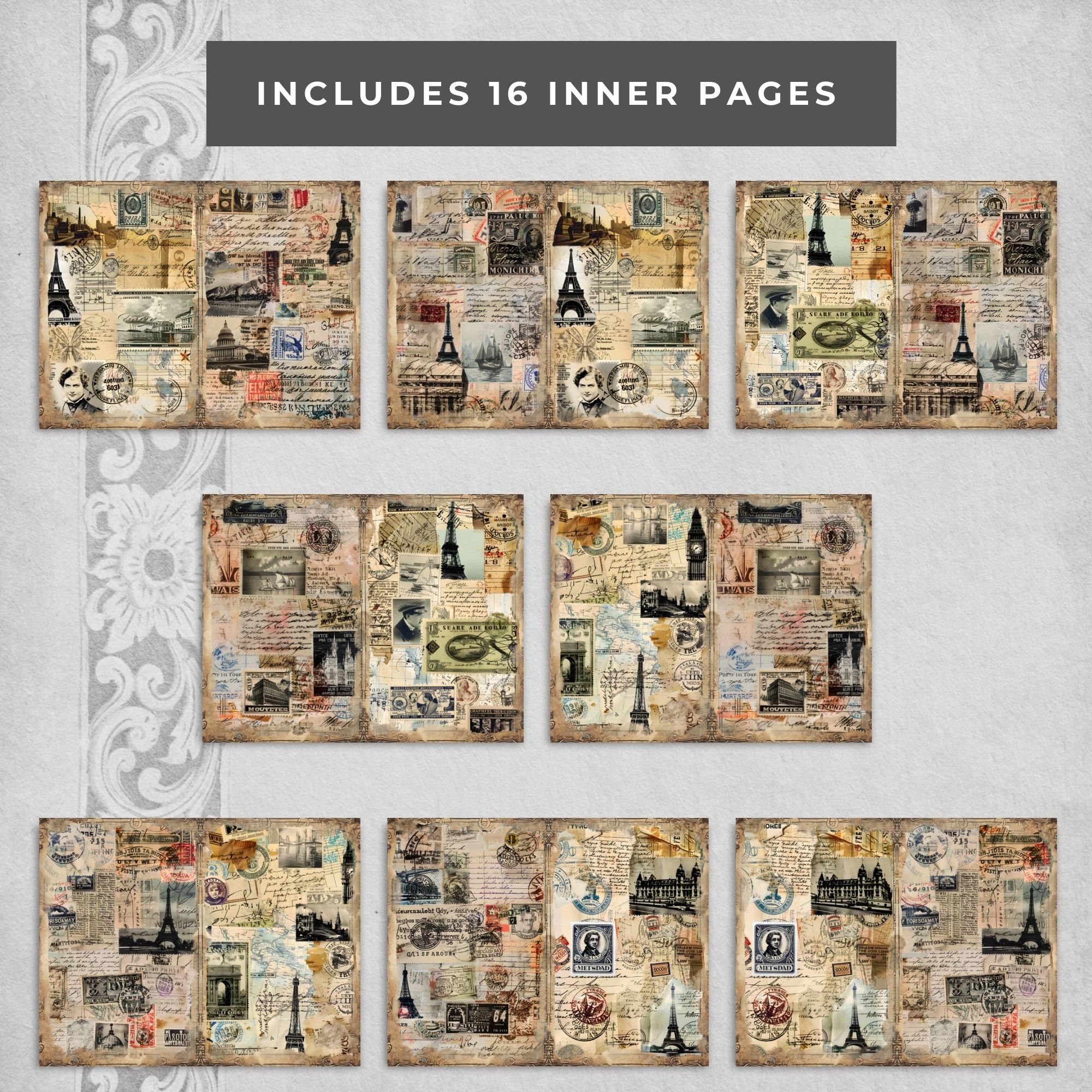 Vintage Postcards Handwritten Letters Junk Journal Postage Stamps ...