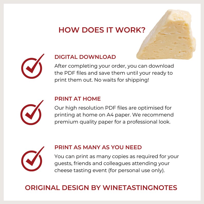 Cheese Tasting Notes A4 Digital Download Print at Home With Tasting ...