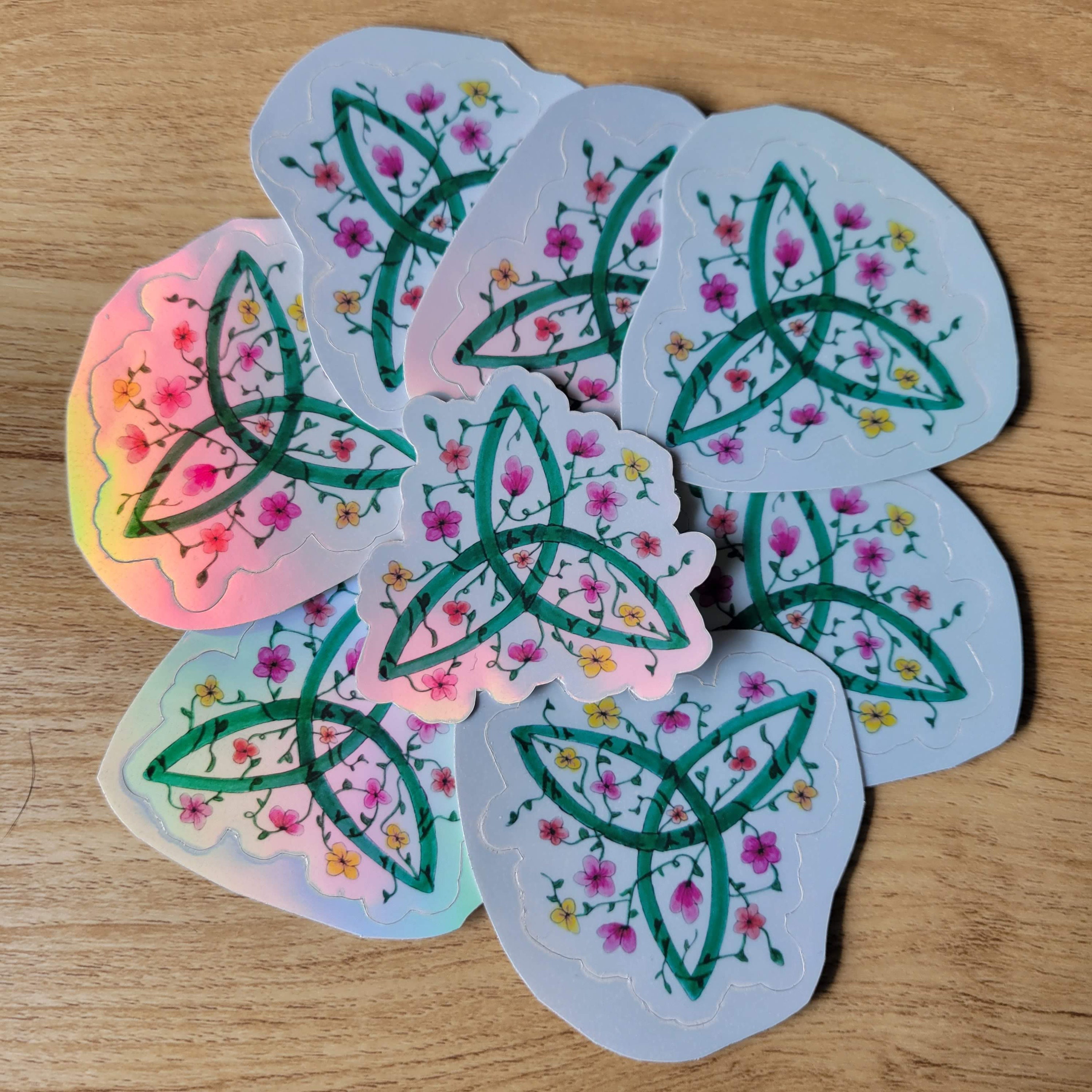 Holographic Celtic Knot Sticker Waterproof Decal, Floral Celtic Knot ...