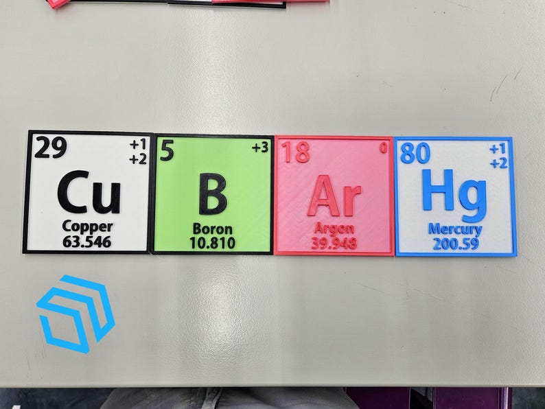 Full Periodic Table Element Tiles | 3D Printed Wall Art | 118 ...