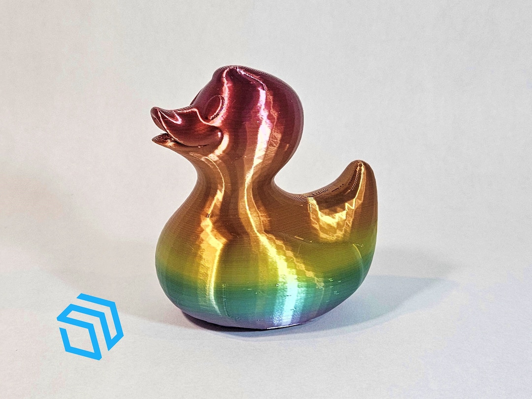 Rainbow Ducks 3D Printed Plastic Toy Sculpture Classic Rubber Duck ...