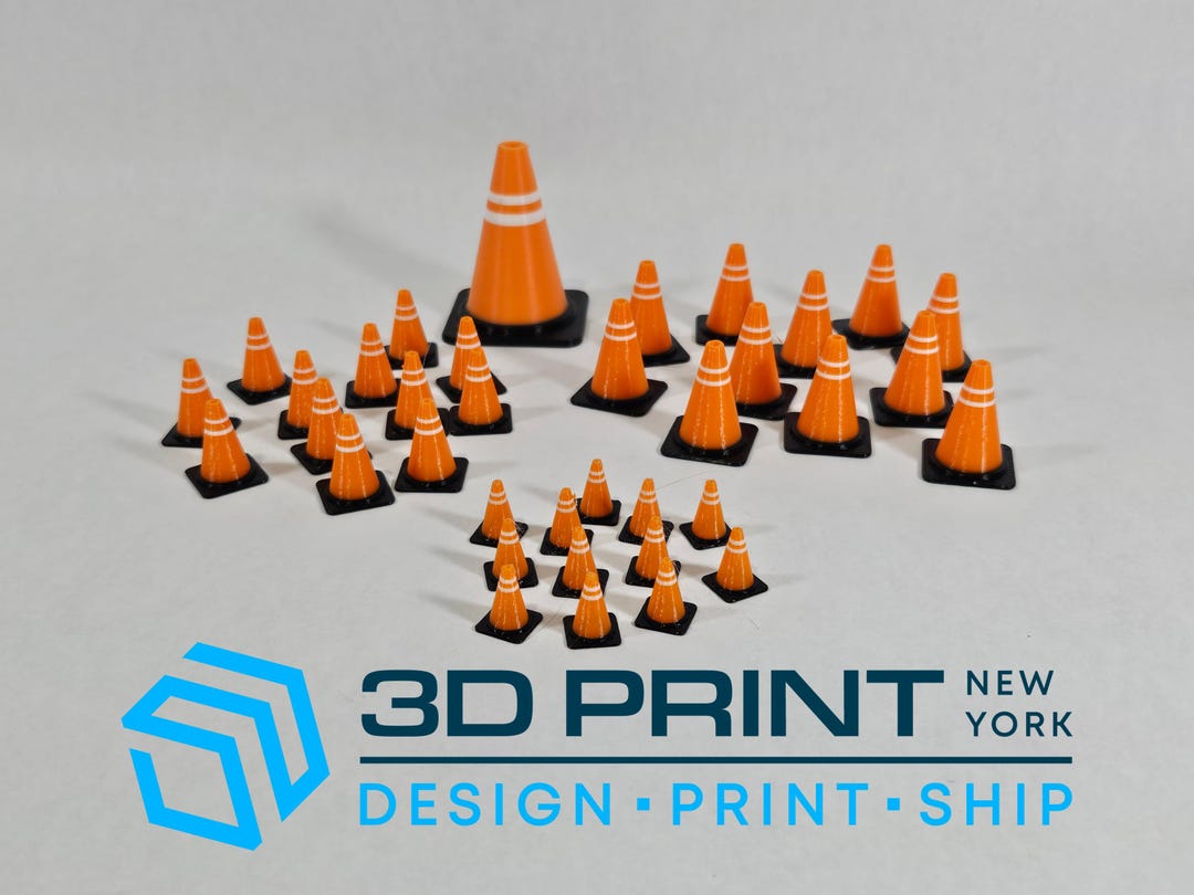 12 Pack Mini Traffic Cones Custom Colors | 3D Printed Tiny Safety Pylon ...
