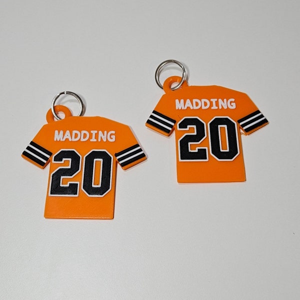 Personalized Sports Jersey Keychains Custom Name and Number - Etsy