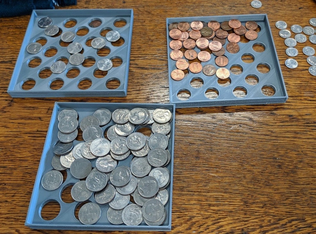 Coin Sorter 3D Printed Change Separator 3 Pack Quarters Nickels Dimes ...