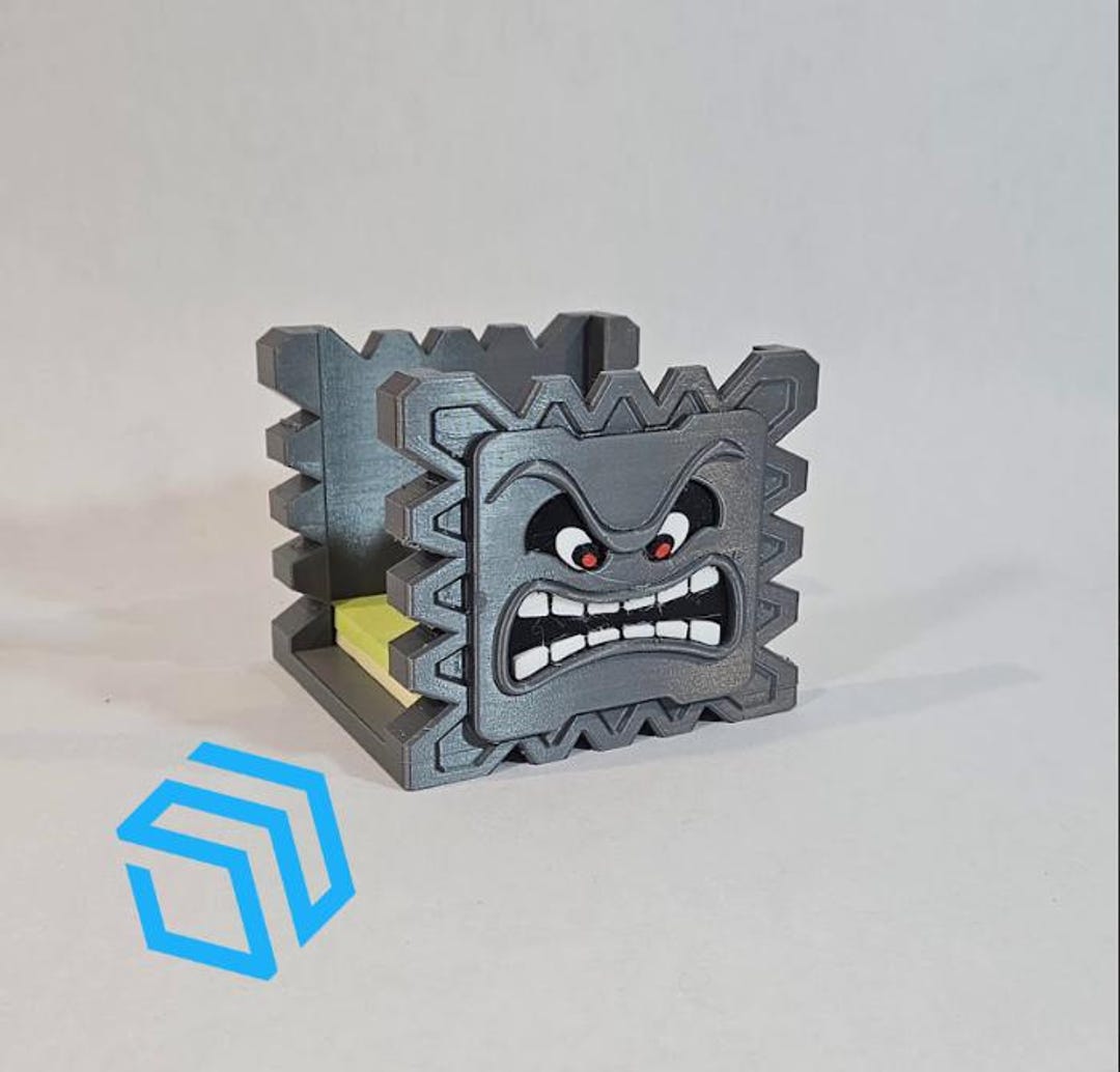 Thwomp Sticky Note Holder Super Mario Bros Multicolor 3D Print Desk ...