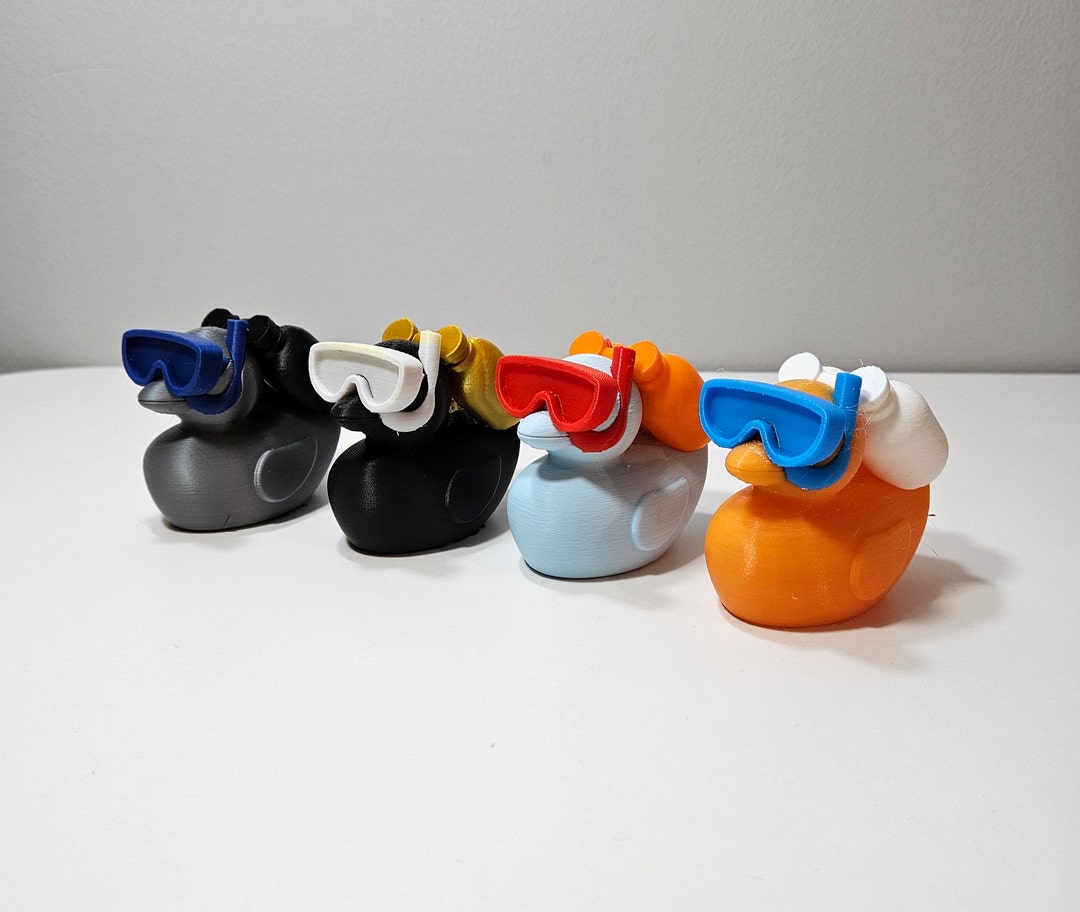 Scuba Ducks 3D Printed Plastic Duck Toy Custom Multicolor Cute Figure ...