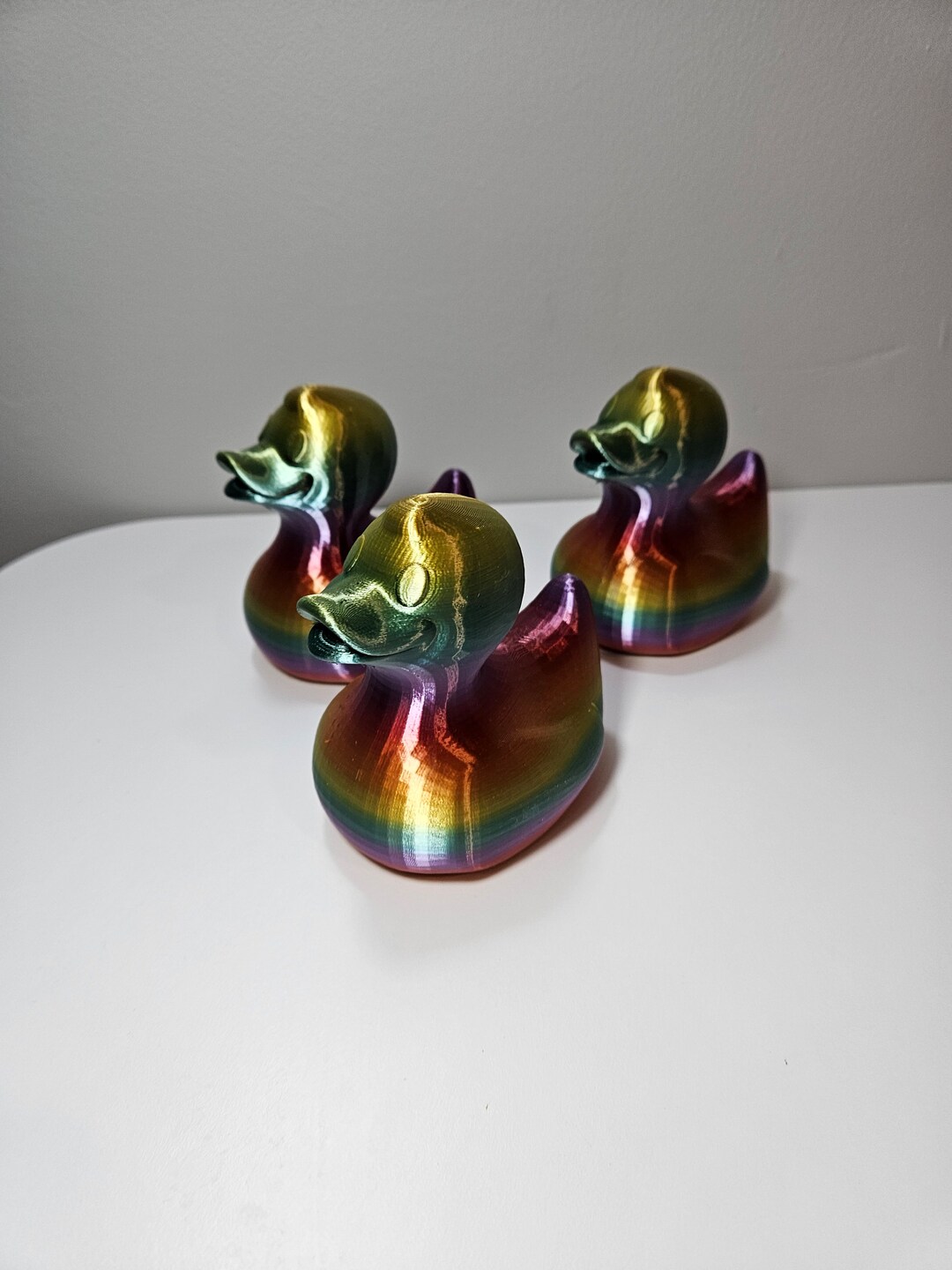 Rainbow Ducks 3D Printed Plastic Toy Sculpture for Pool Bath - Etsy
