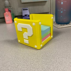 Super Mario Question Block Sticky Note Holder - Post It Note Desk ...