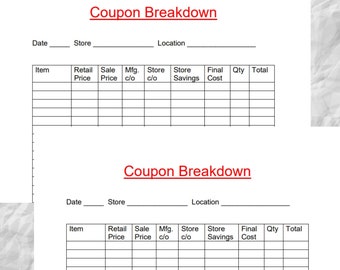 Couponing Organization - Etsy