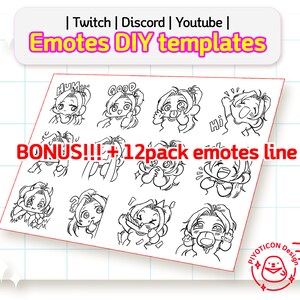 Twitch Emote Base Templates, X18 Emotes DIY Templates, Anime Style ...