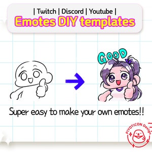Twitch Emote Base Templates, X18 Emotes DIY Templates, Anime Style ...