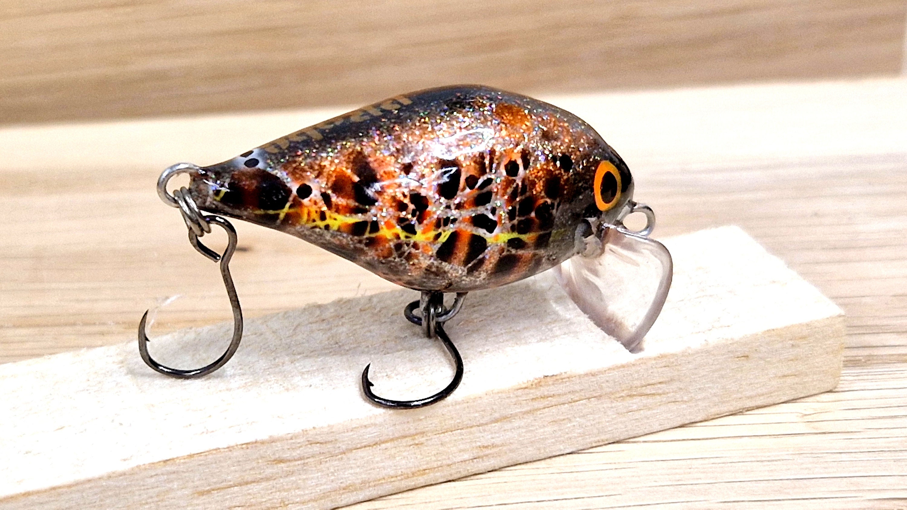 Custom Wooden Handmade Fishing Lure for Shad, Trout Perch, Bass. 42mm ...