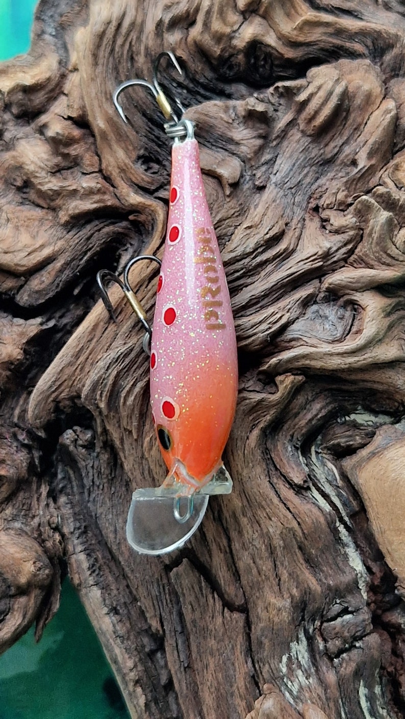 Custom Wooden Handmade Fishing Lure Minnow Trout, Perch, Bass 45mm.(1. ...