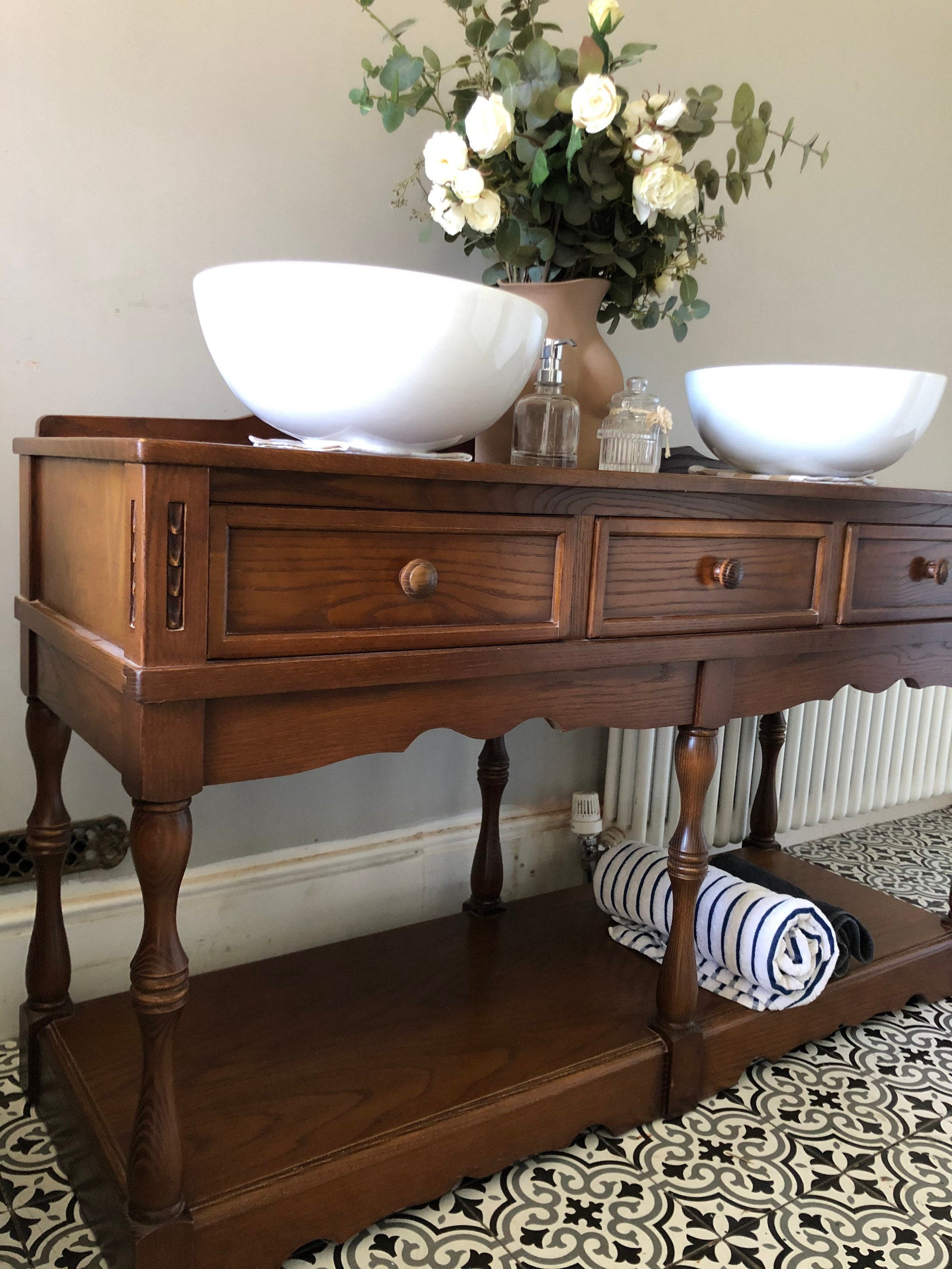 Superb Oak Large Double Vanity - Etsy