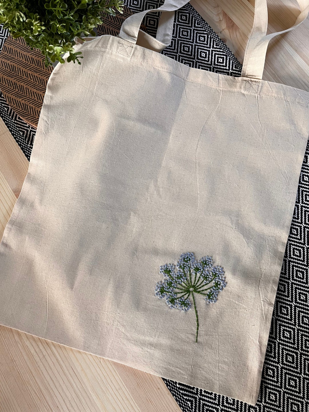 Hand Embroidered Tote Bag - Etsy