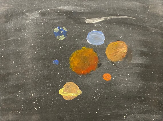 Painting of the Solar System | Etsy