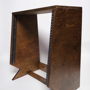 10U SLANTED STUDIO RACK | Angled Audio Rack | Stylish Dark Walnut ...