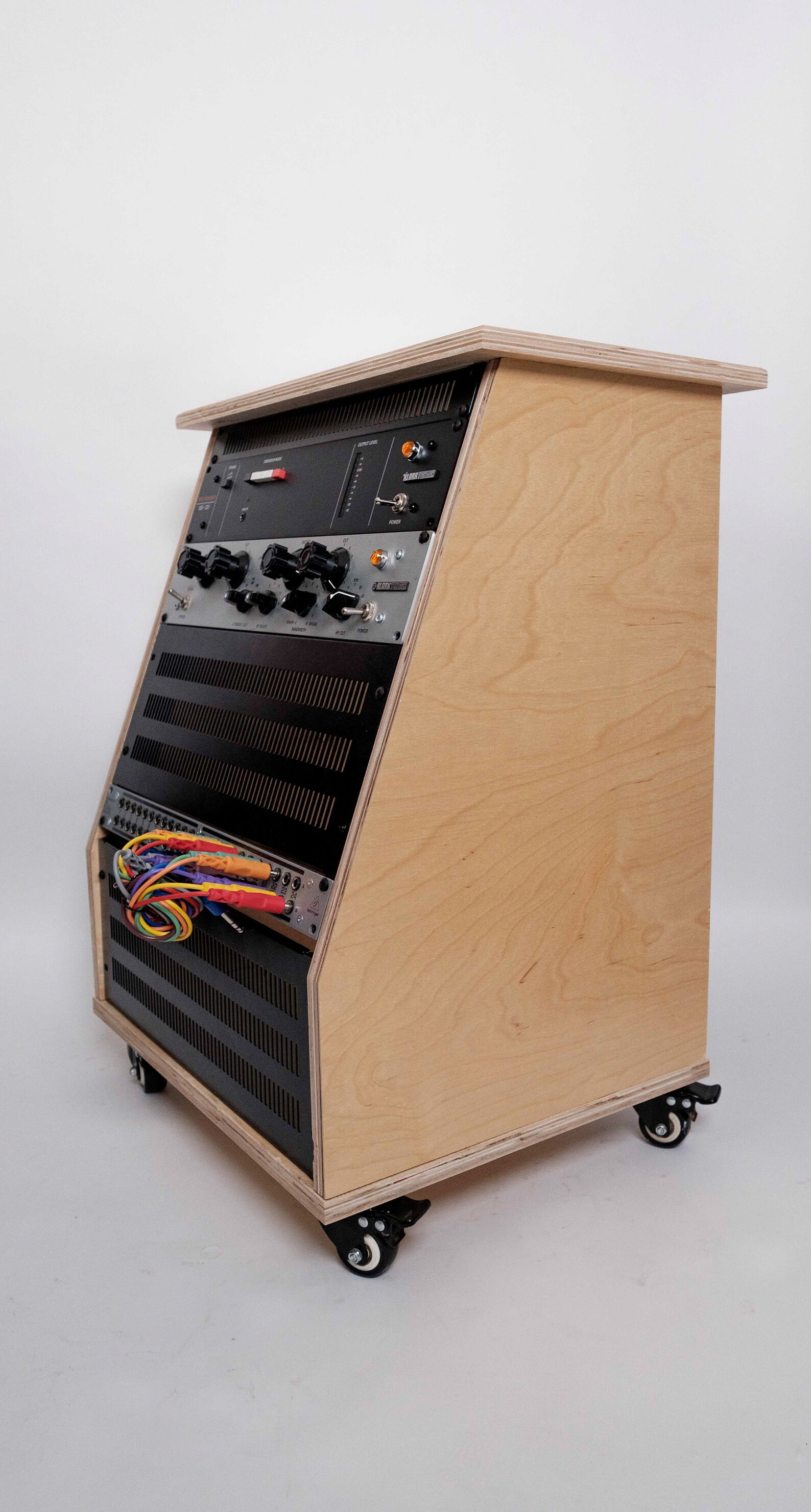 14U SLANTED STUDIO RACK Sidecar With Drawer | Angled Audio Rack ...