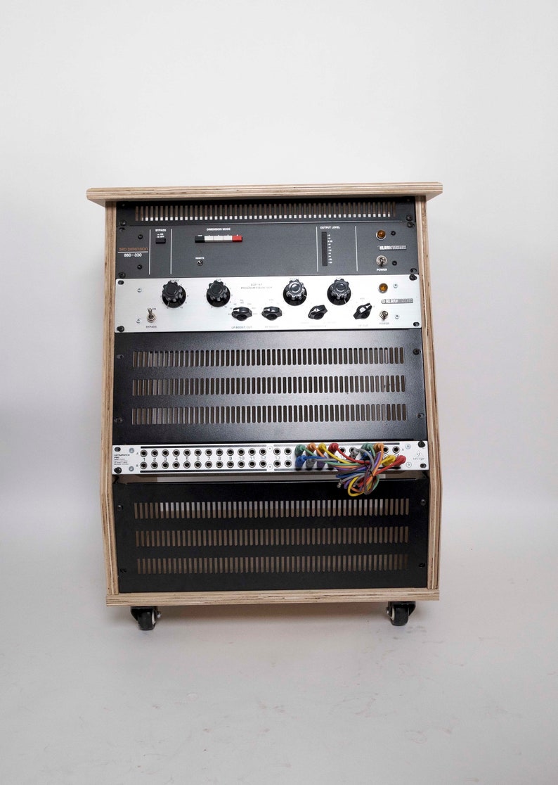 14U SLANTED STUDIO RACK Sidecar With Drawer | Angled Audio Rack ...