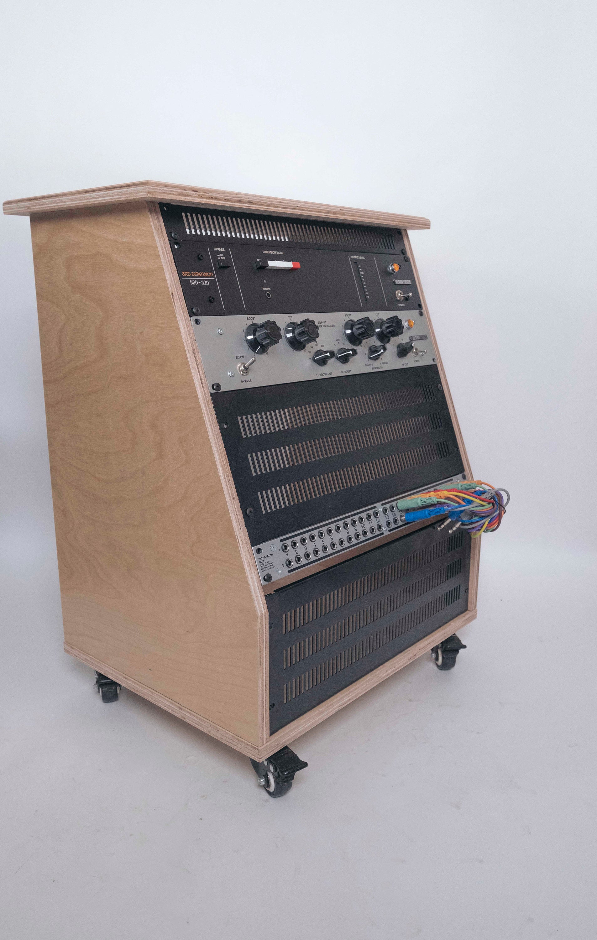 14U SLANTED STUDIO RACK Sidecar With Drawer | Angled Audio Rack ...