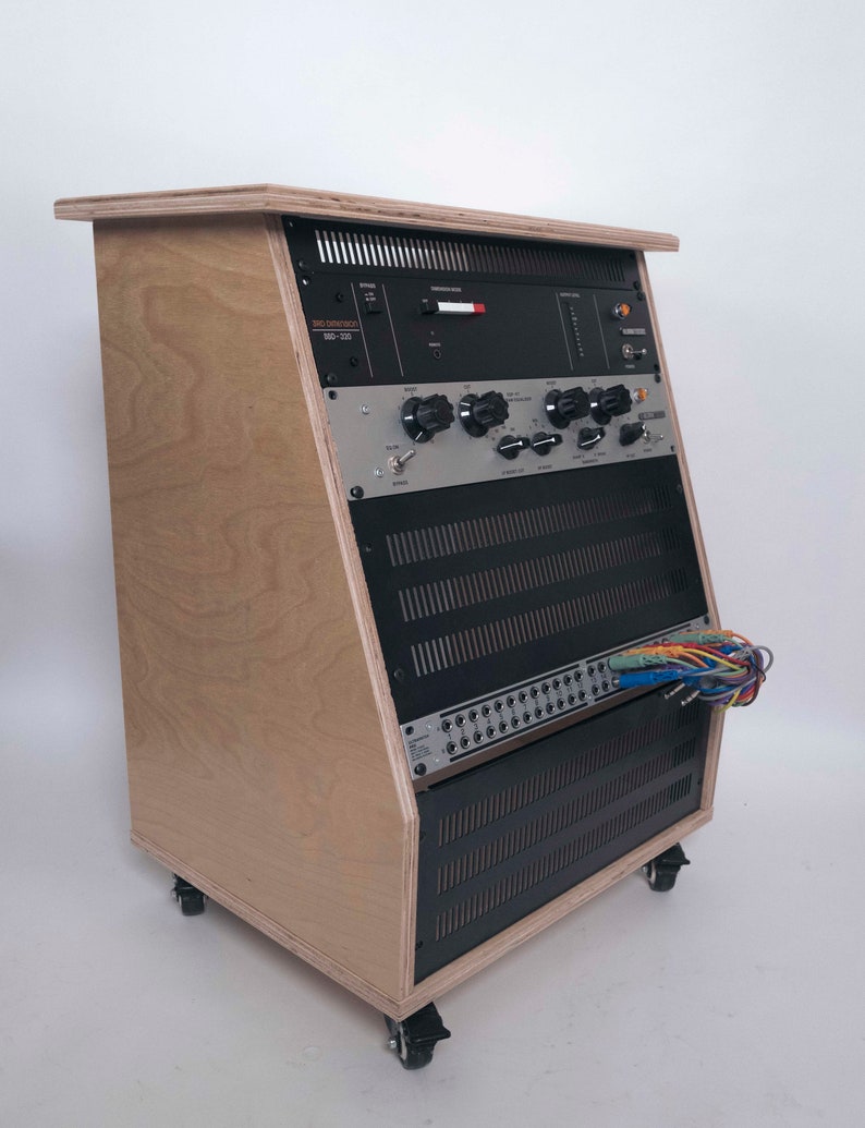 14U SLANTED STUDIO RACK Sidecar With Drawer | Angled Audio Rack ...