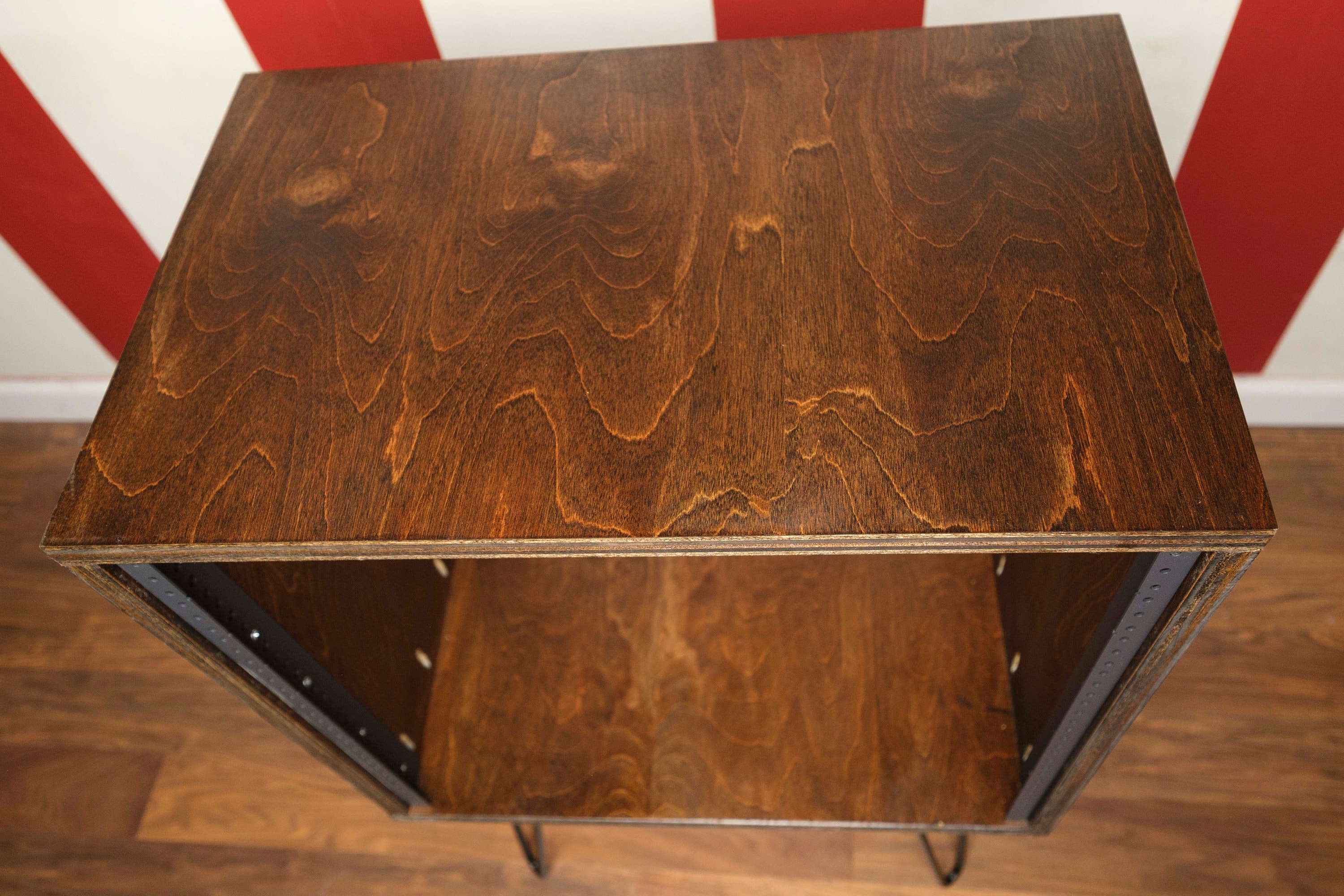 10U Studio Rack Audio Rack Dark Walnut With Hairpin Legs Midcentury ...