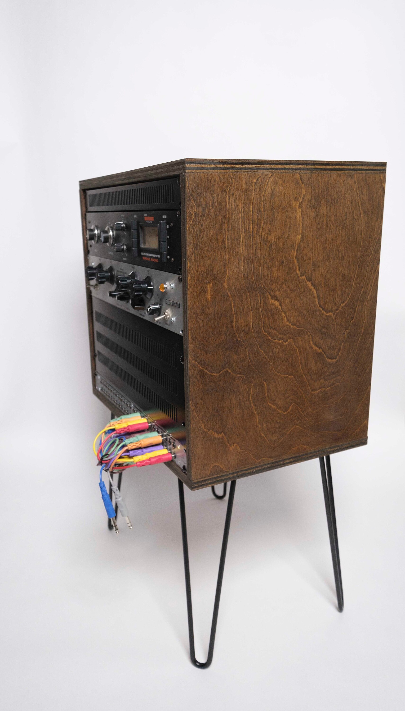 10U Studio Rack | Audio Rack | Dark Walnut | With Hairpin Legs ...