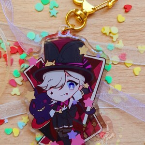 Genshin Impact Lyney and Lynette Keychain Charm - Etsy